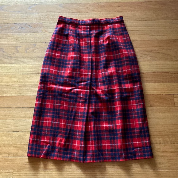 Vintage | Skirts | Vintage Wool Plaid Midi Skirt | Poshmark